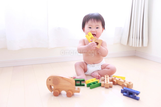 おもちゃで遊ぶ赤ちゃんの写真素材 [fyi01636287] ストックフォトの Qlean Market（キュリンマーケット）